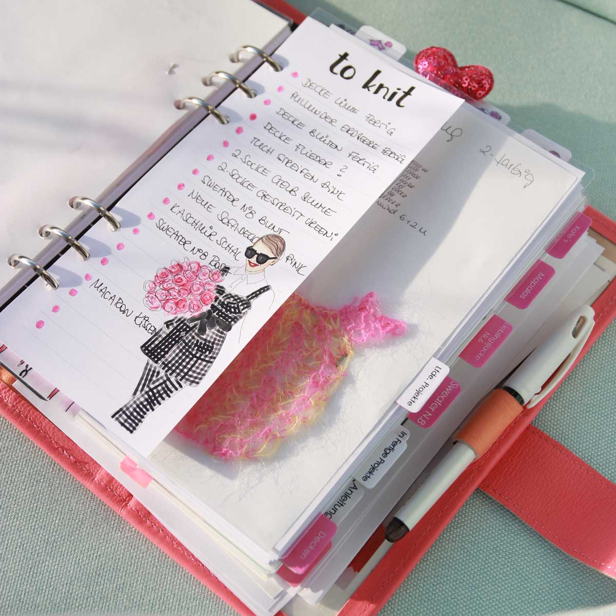 A5- 30 Blatt To Do Listen "Frau im Anzug"- Planer Einlagen Papier 100g